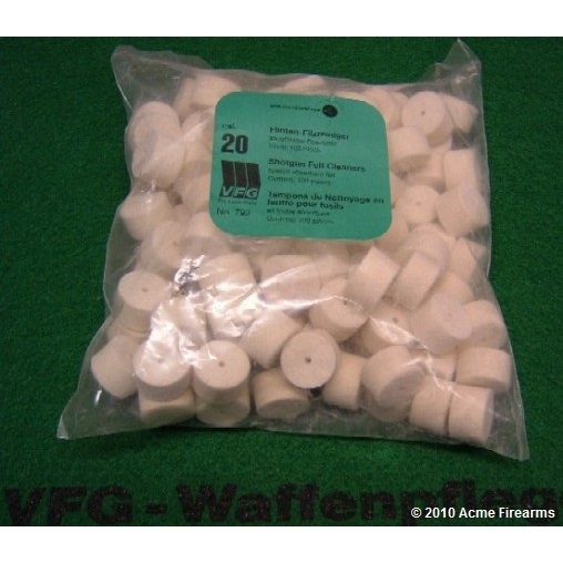 VFG 20 gauge shotgun felt barrel cleaners bulk pack rifle barrel ...