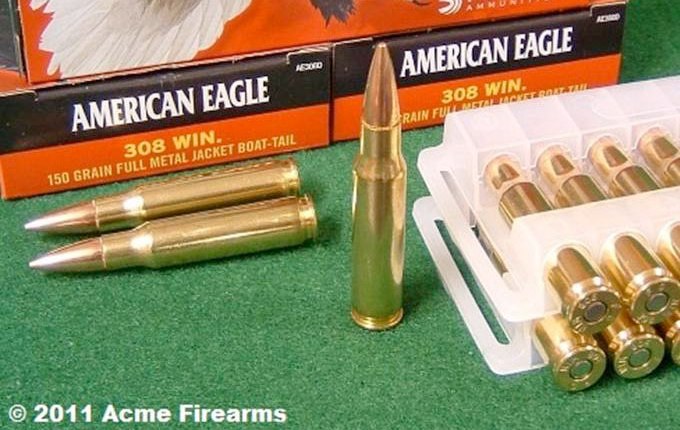 308 Win American Eagle 150gr Full Metal Jacketed Cartridge Ammunition ...